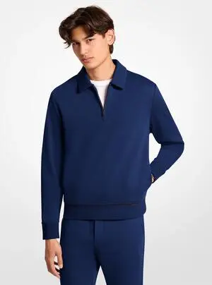 Michael Kors Terry Cotton Blend Polo Sweater In Size By - Blue
