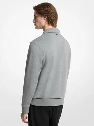 Michael Kors Terry Cotton Blend Polo Sweater In Size By - Grey