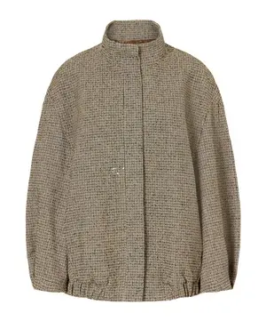 Dries Van Noten Checked Bomber Jacket - Beige