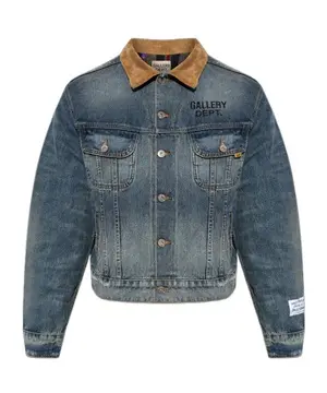 GALLERY DEPT. Cordcollar Cropped Denim Jacket - Navy