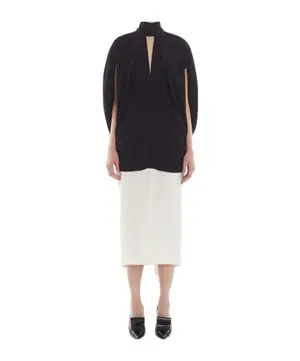 LANVIN Bow-decorated Crepe Backless Top