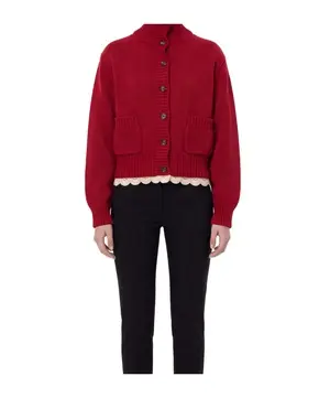 Magda Butrym Cinched Lace Trim Cardigan