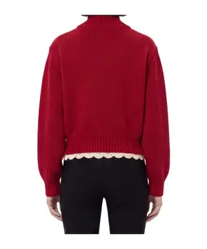 Magda Butrym Cinched Lace Trim Cardigan