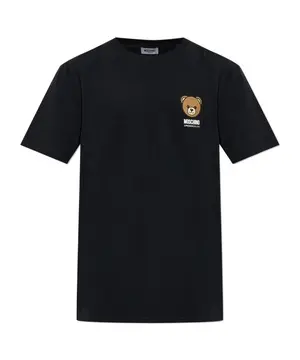 Moschino Bear-printed Short Sleeved T-shirt - Black