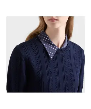 Prada Openwork Cotton Mini-dress - Navy