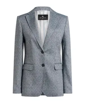 Etro Jacquard Single-breasted Jacket - Light Blue