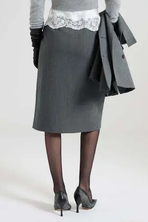 Ermanno Scervino Herringbone-pattern Wrap Midi Skirt