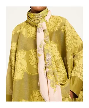 La DoubleJ Floral-print Frayed-edge Scarf