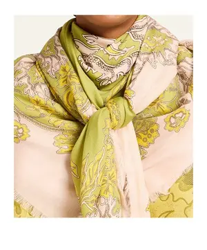 La DoubleJ Floral-print Frayed-edge Scarf