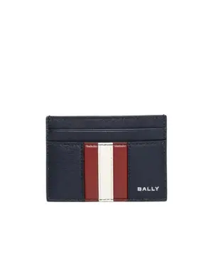 Bally Logo-printed Striped Cardholder - Blue