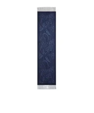 Etro Wool Jacquard Scarf With Floral Paisley Motif