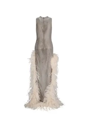 Giuseppe Di Morabito Feather Trim Embellished Dress