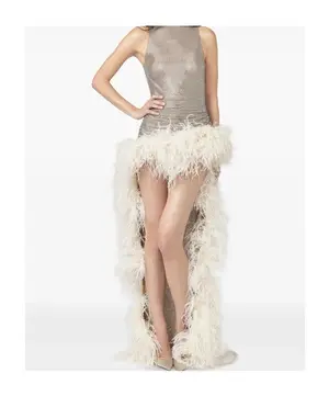 Giuseppe Di Morabito Feather Trim Embellished Dress