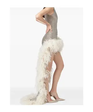 Giuseppe Di Morabito Feather Trim Embellished Dress