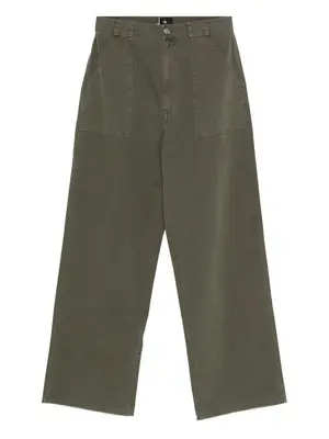 ANINE BING Patch-pocket Cotton Trousers - Green