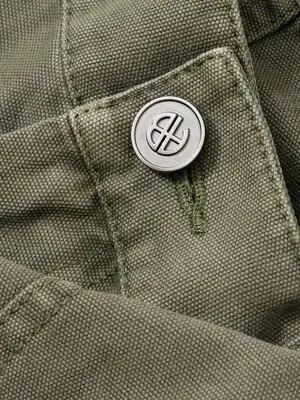 ANINE BING Patch-pocket Cotton Trousers - Green