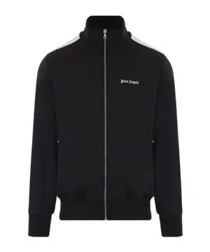 Palm Angels Logo Embroidered Track Jacket - Black