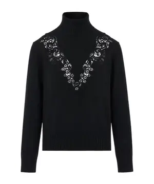 Zimmermann Lace Trim Turtleneck Knitted Sweater