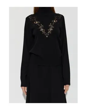 Zimmermann Lace Trim Turtleneck Knitted Sweater