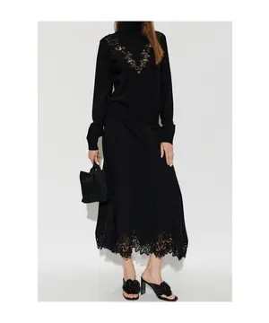 Zimmermann Lace Trim Turtleneck Knitted Sweater