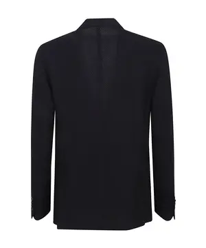 LARDINI Single-breasted Logo Detailed Jacket - Black
