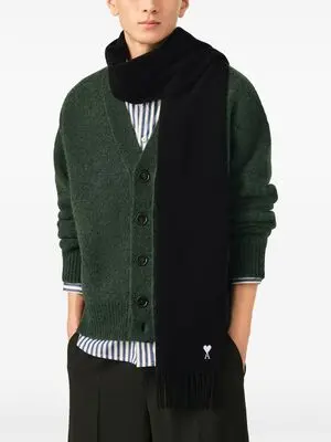 AMI Paris Wool Scarf With De Coeur