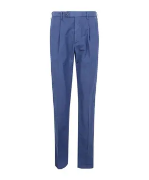 Incotex Pleated Straight-leg Trousers - Blue