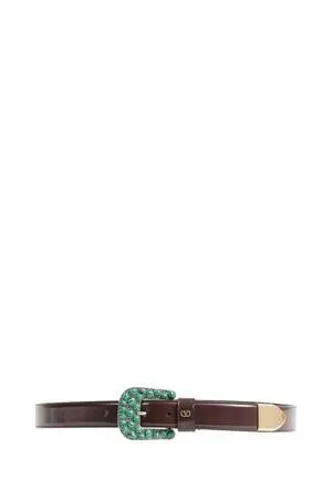 Valentino Garavani Leather Belt 30mm - Brown
