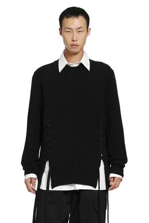 Simone Rocha Merino Lace-up Hem Jumper