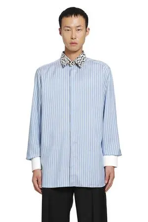 TOM FORD Silk Stripe Contrast Classic Shirt - Blue