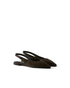 Prada Suede Ballerinas - Brown