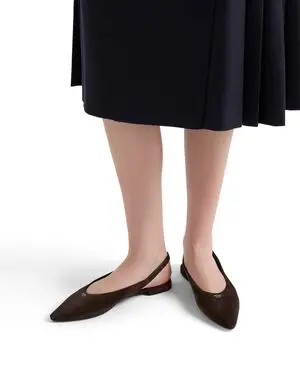 Prada Suede Ballerinas - Brown