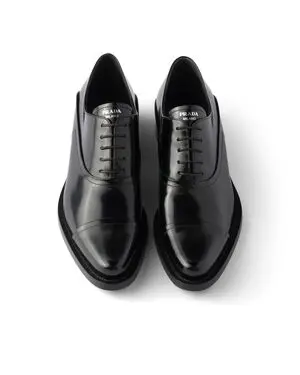 Prada Brushed Leather Lace-up Shoes
