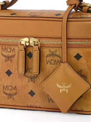 Mcm Small Aren Logo-print Tote Bag - Brown