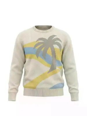 HARDEN Palm Tree-intarsia Sweater - Neutrals