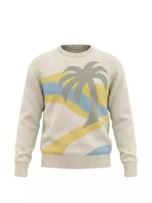 HARDEN Palm Tree-intarsia Sweater - Neutrals