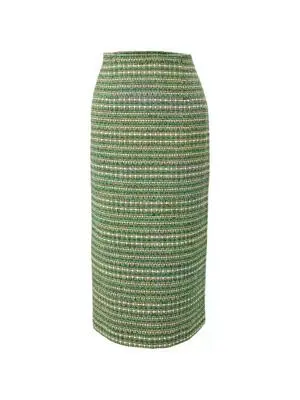 Carolina Herrera Tweed Pencil Midi Skirt