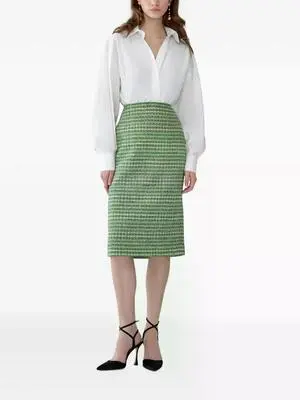Carolina Herrera Tweed Pencil Midi Skirt