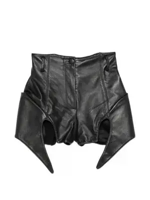 MITILIANE COUTURE Cut-out Leather Shorts