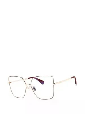 Max Mara Geometric-frame Glasses - Gold
