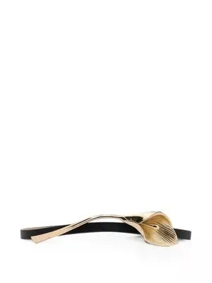 Carolina Herrera Calla Lily Leather Belt - Black