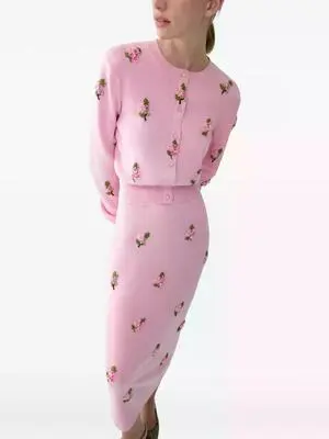 Carolina Herrera Floral-embroidered Cardigan