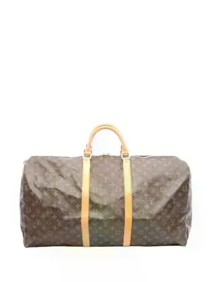 LOUIS VUITTON 2003 Monogram Keepall 60 Travel Bag - Brown