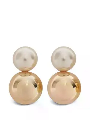 Carolina Herrera Faux-pearl Clip-on Earrings - Gold