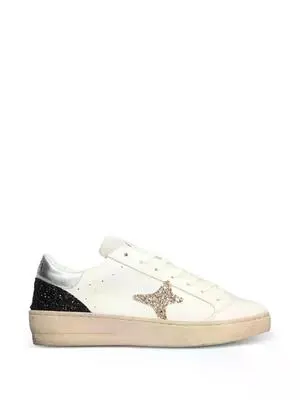 AMA-BRAND Glitter-patch Metallic-trim Sneakers - White