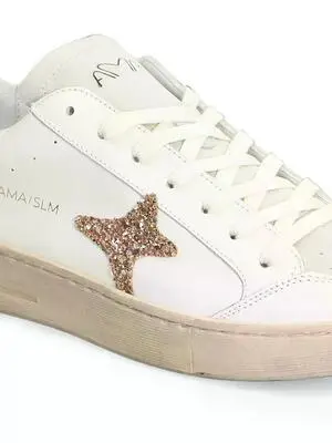 AMA-BRAND Glitter-patch Metallic-trim Sneakers