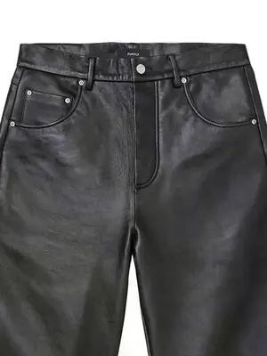 PURPLE BRAND Leather Bermuda Shorts - Black