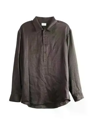 Saint Laurent Jacquard Silk Shirt - Brown