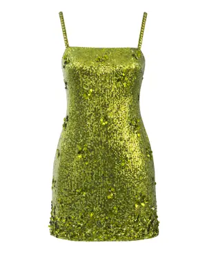 Azeeza Rhodes Sequin Mini - Chartruese