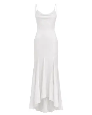 Azeeza Kaida Charmeuse / Chiffon Midi - White